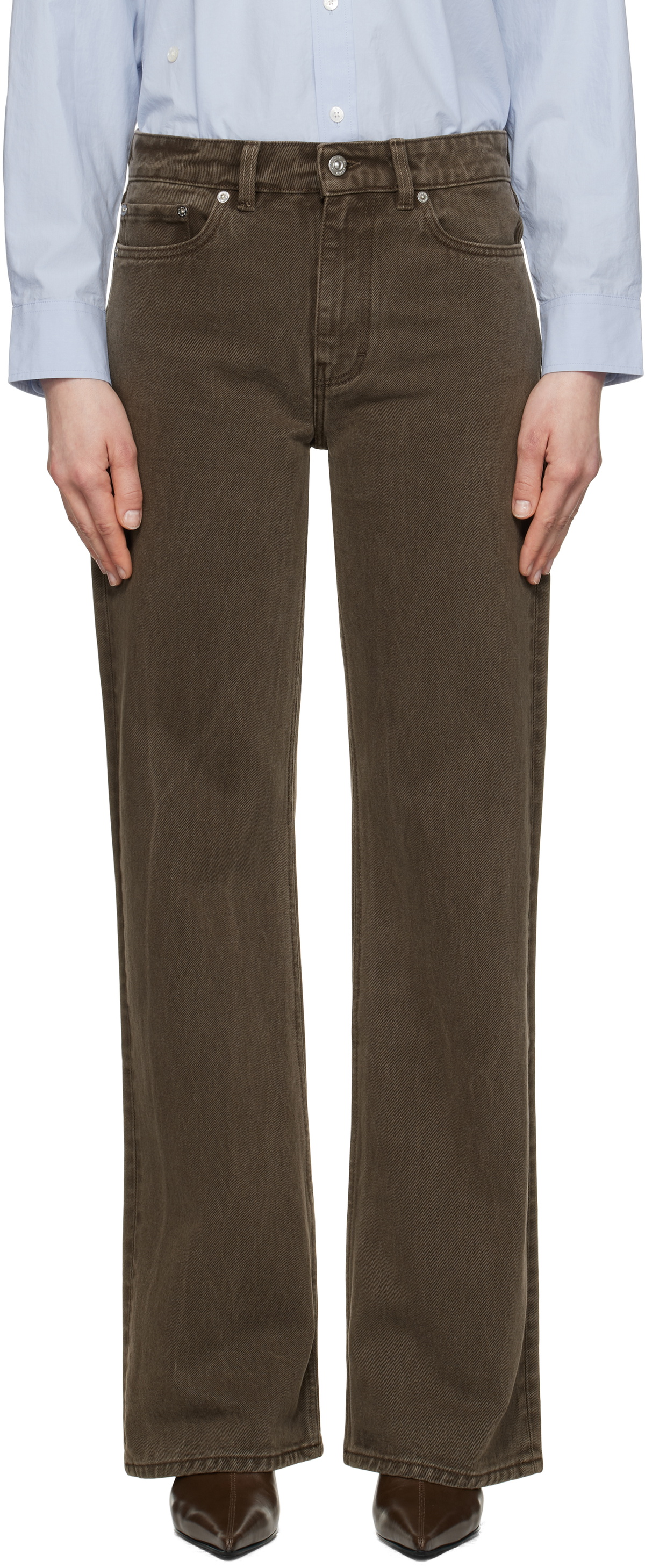 OUR LEGACY Brown Boot Cut Jeans Our Legacy