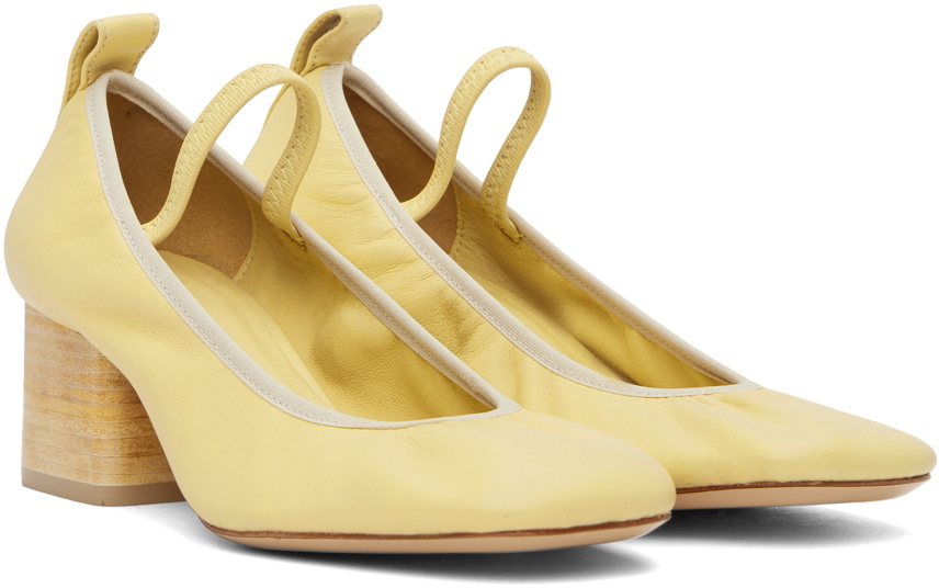 LEMAIRE Yellow Square Ballerina Heels Lemaire
