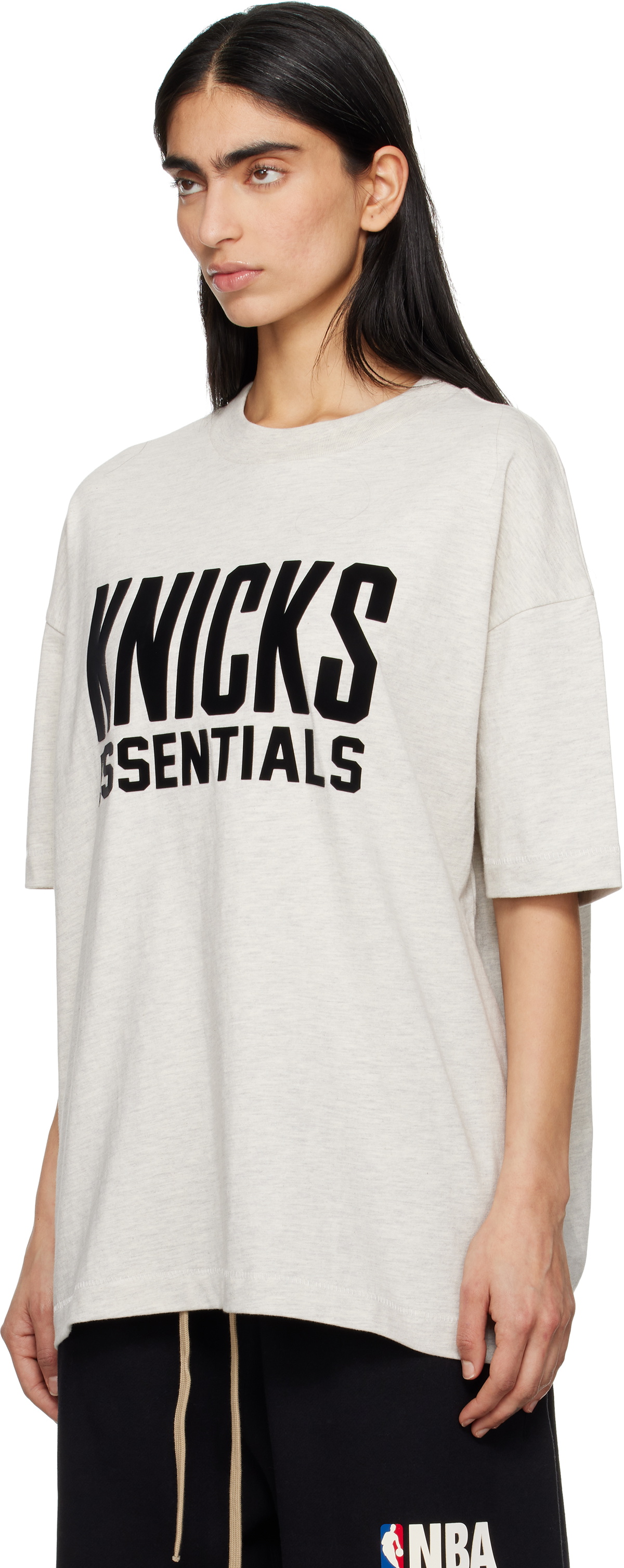 Fear of God ESSENTIALS Gray NBA Knicks Short Sleeve T-shirt Fear Of God ...