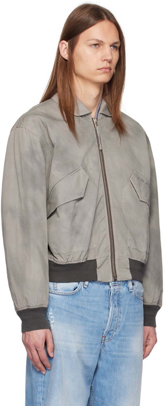 Acne Studios Gray Faded Bomber Jacket Acne Studios