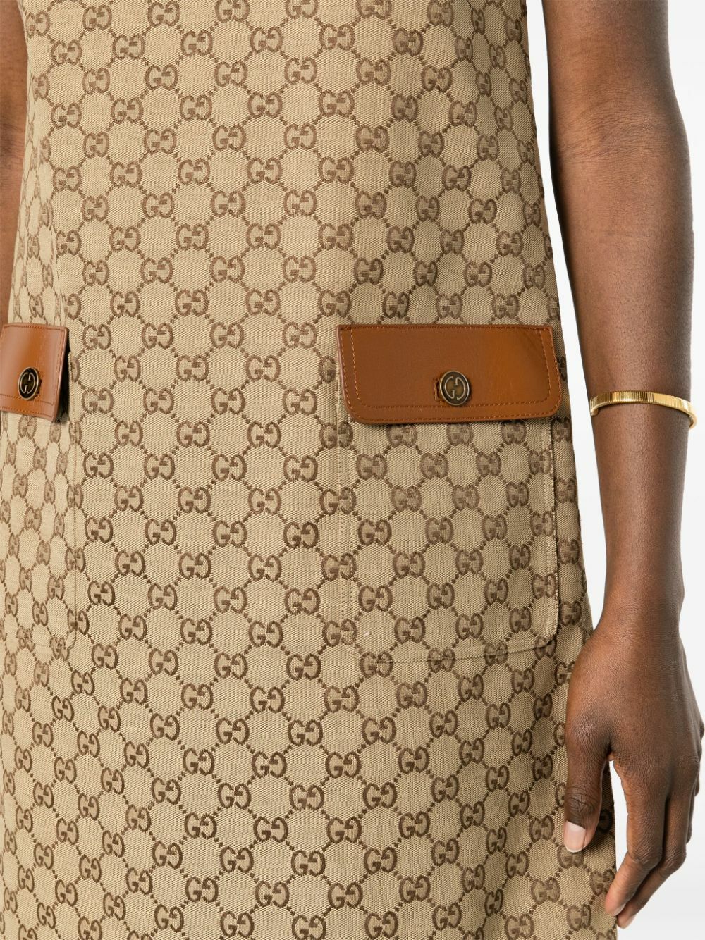 Gucci Neutral GG Canvas Mini Dress Gucci