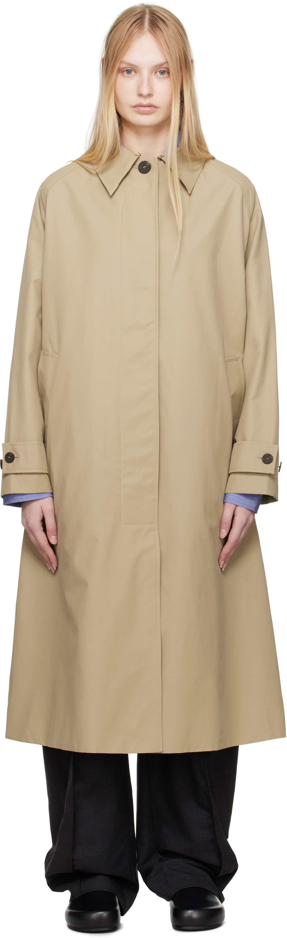 Studio Nicholson Beige Holin Trench Coat Studio Nicholson