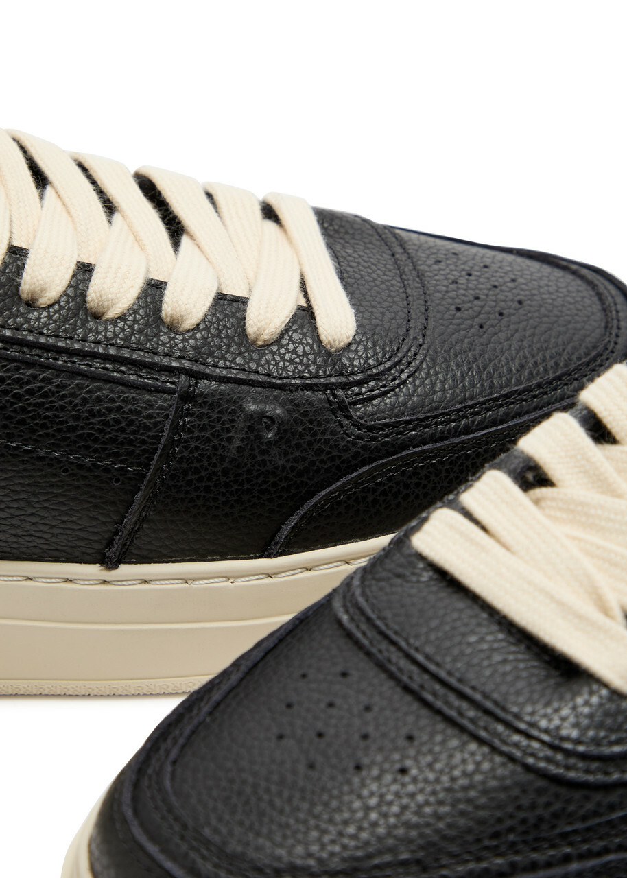 Represent Initial Leather Sneakers Black Represent