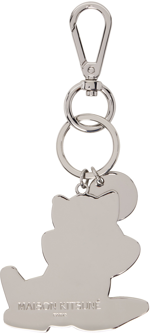 Maison Kitsuné Silver Dressed Fox Keychain Maison Kitsune