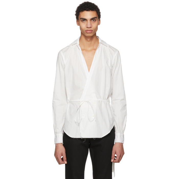 TAKAHIROMIYASHITA TheSoloist. White Crossover Shirt TAKAHIROMIYASHITA ...