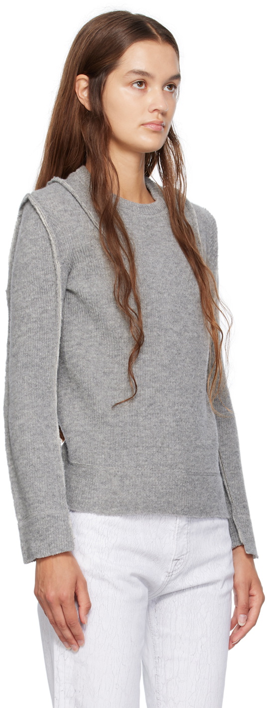 R13 Gray Flat Sleeve Sweater R13