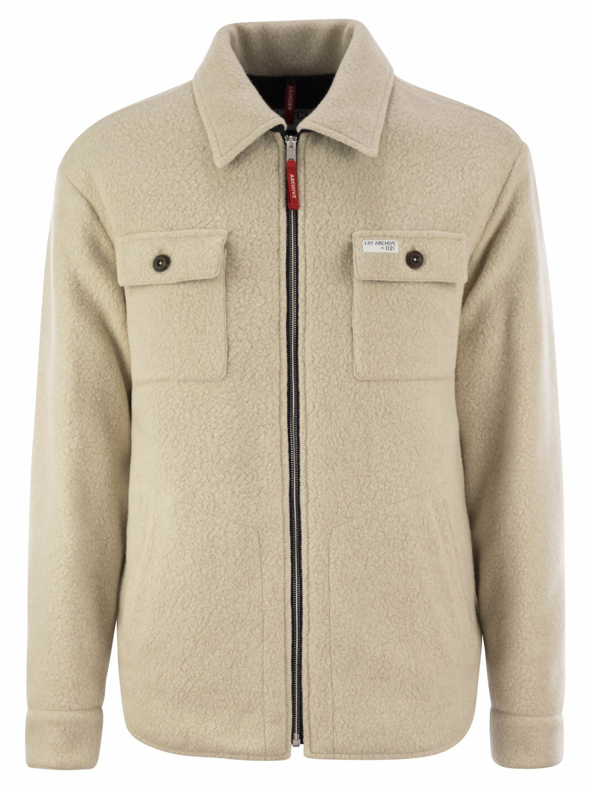 Fay Sand Wool Blend Jacket Fay