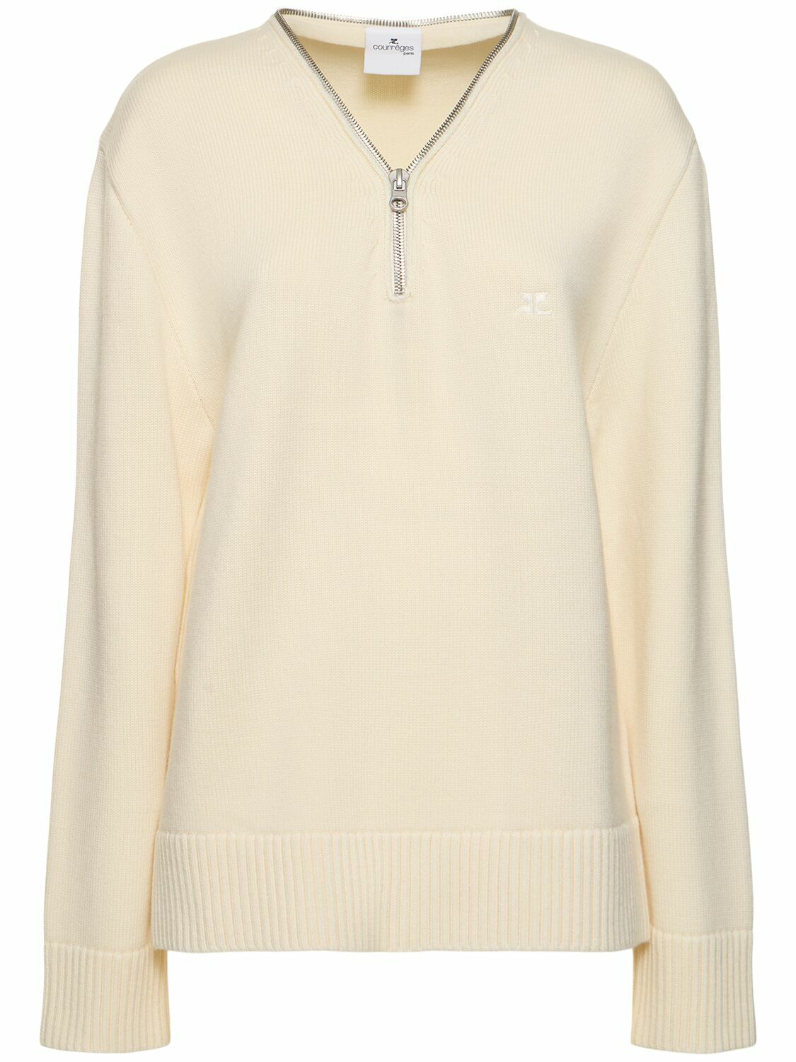 COURREGES Zipped Wool Sweater Courreges