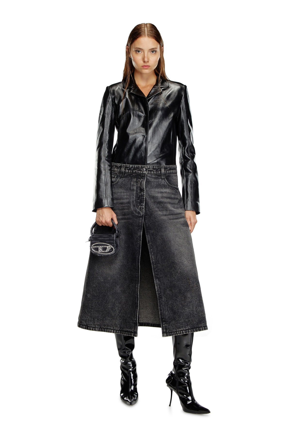 Diesel 1DR XS-Iconic mini bag in canvas and leather - Crossbody Bags ...