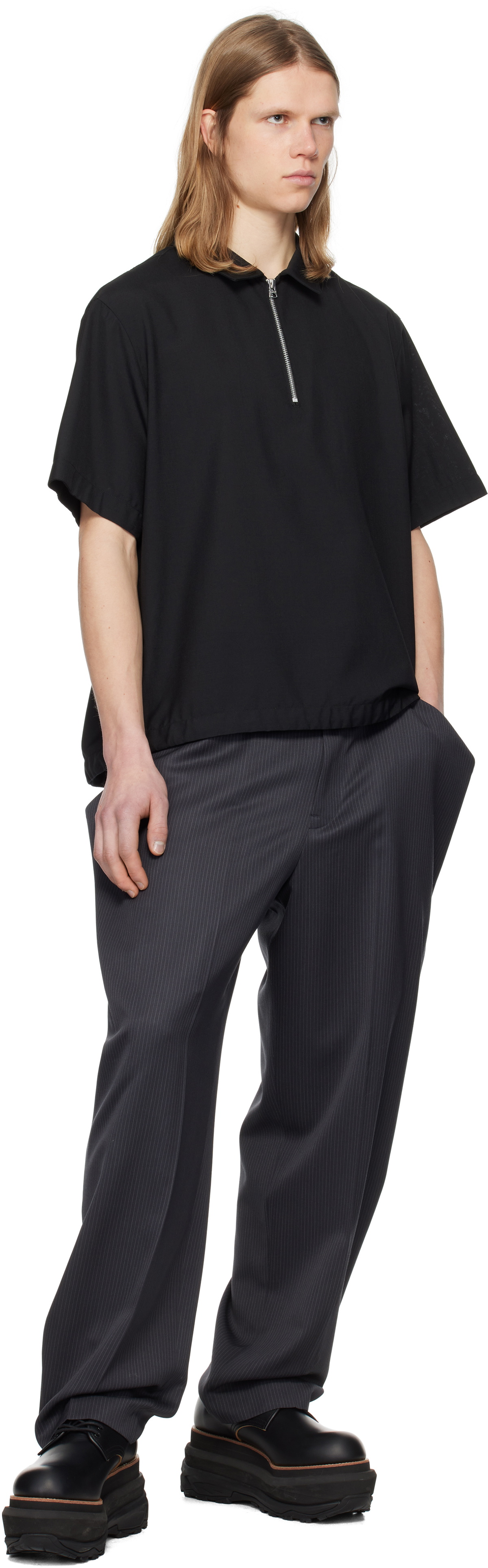 sacai Black Doeskin Trousers Sacai