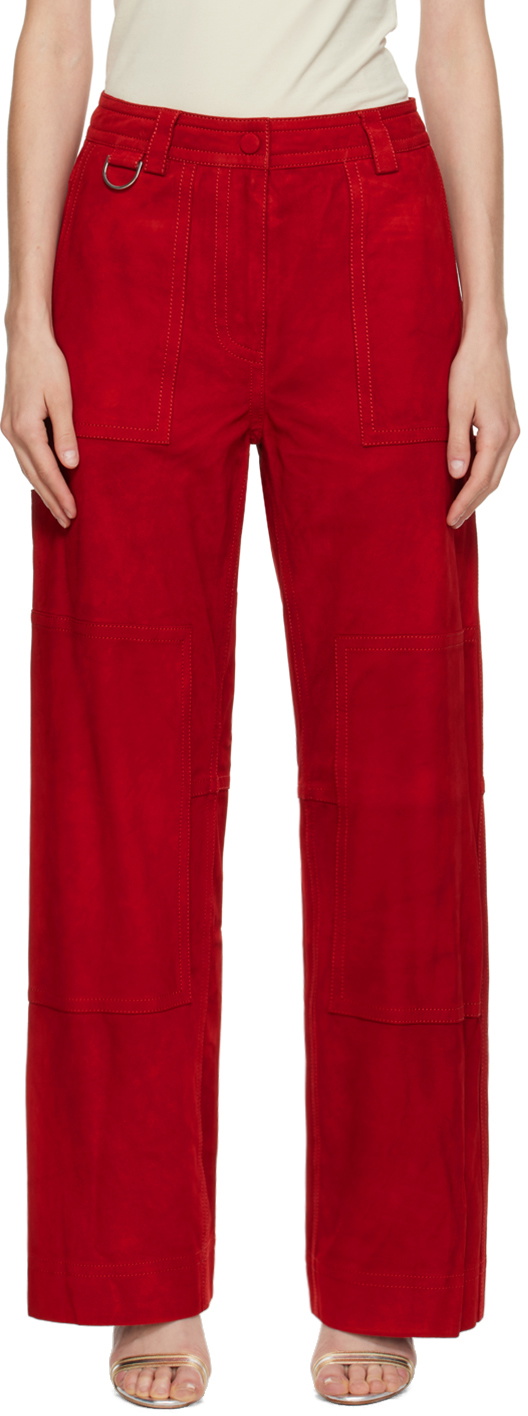 Saks Potts Red Rose Leather Trousers Saks Potts