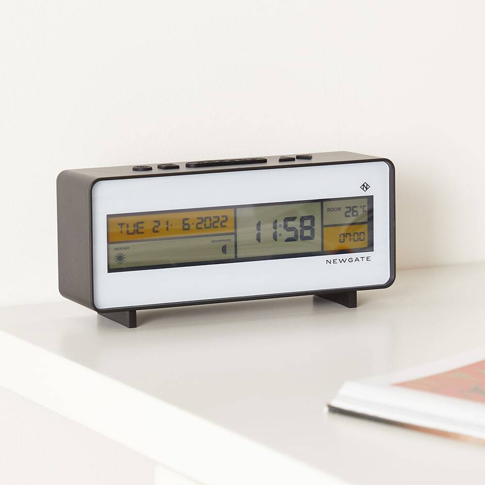 Newgate Clocks Futurama LCD Digital Alarm Clock in White Newgate Clocks
