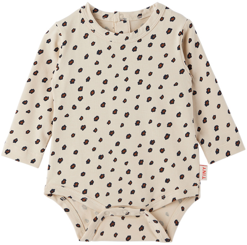 TINYCOTTONS Baby Off-White Animal Print Bodysuit TINYCOTTONS