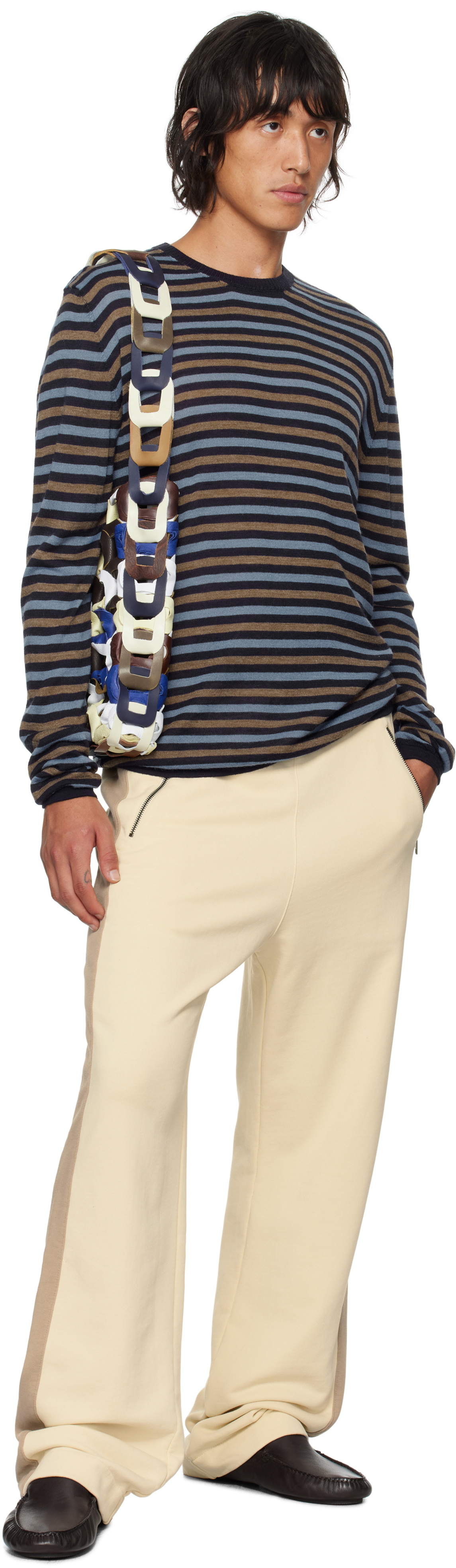 Gimaguas Blue & Brown Boulder Stripe Sweater Gimaguas