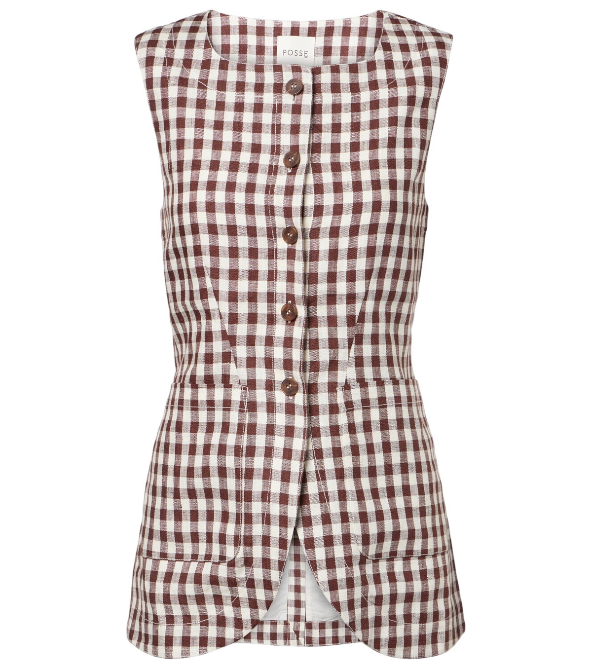 Posse Romeo gingham linen vest Posse