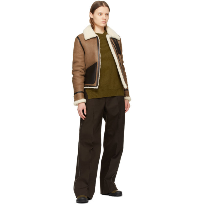 Loewe Brown Shearling Aviator Jacket Loewe