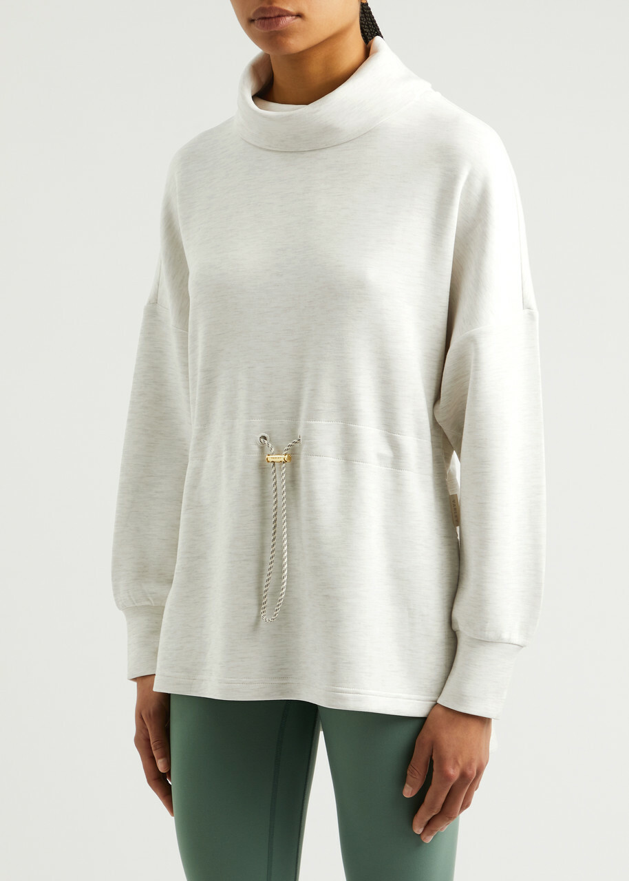 Varley Freya Stretch-jersey Sweatshirt Ivory Varley