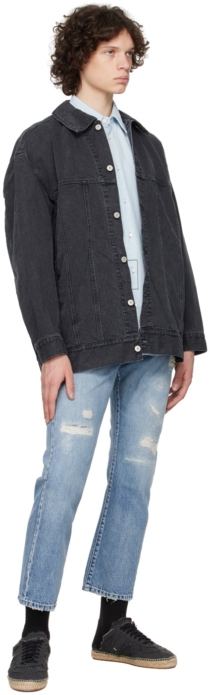 Kuro Black Back Slit Denim Jacket Kuro