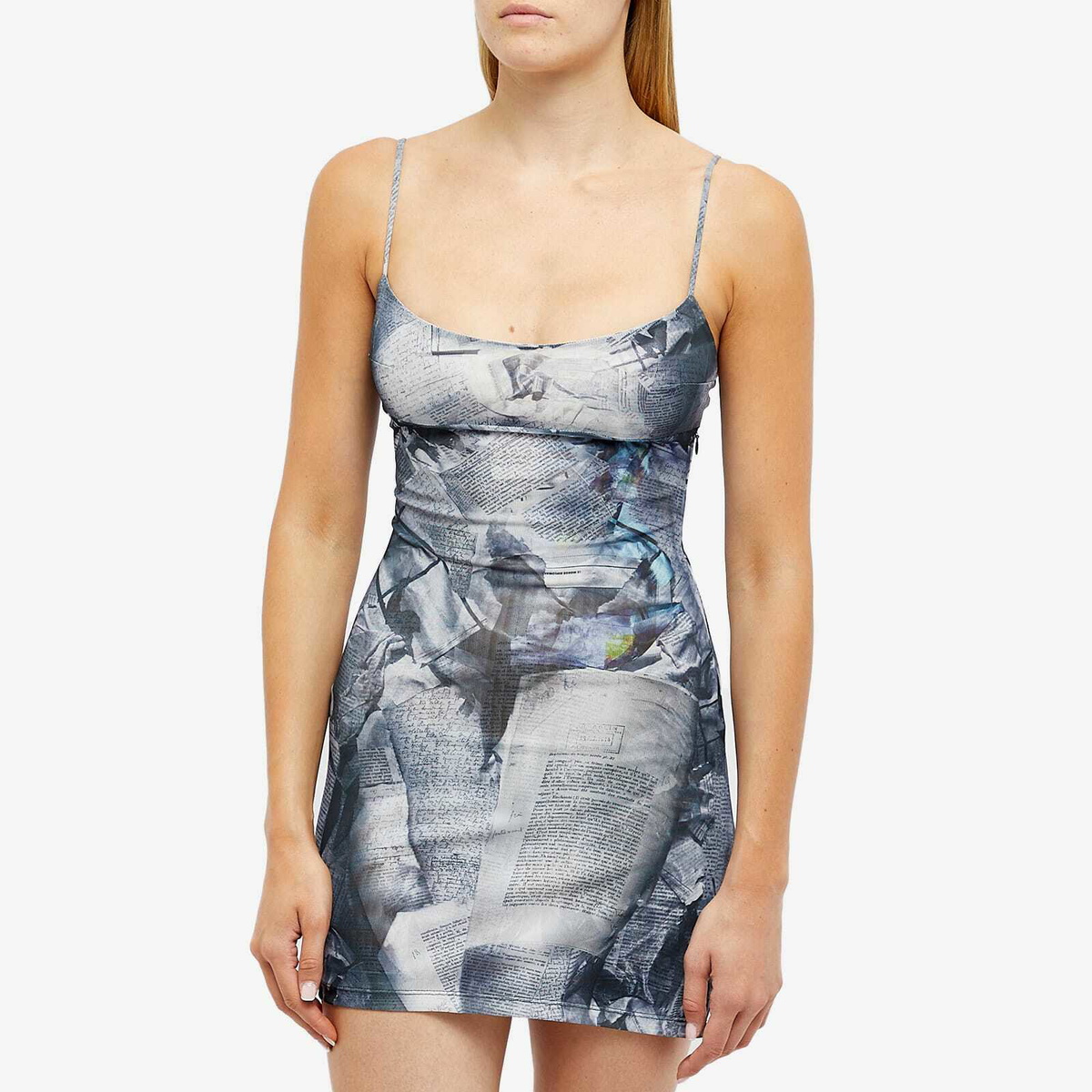 Miaou Women's Anya Dress in Newspaper Trompe L'Il Miaou