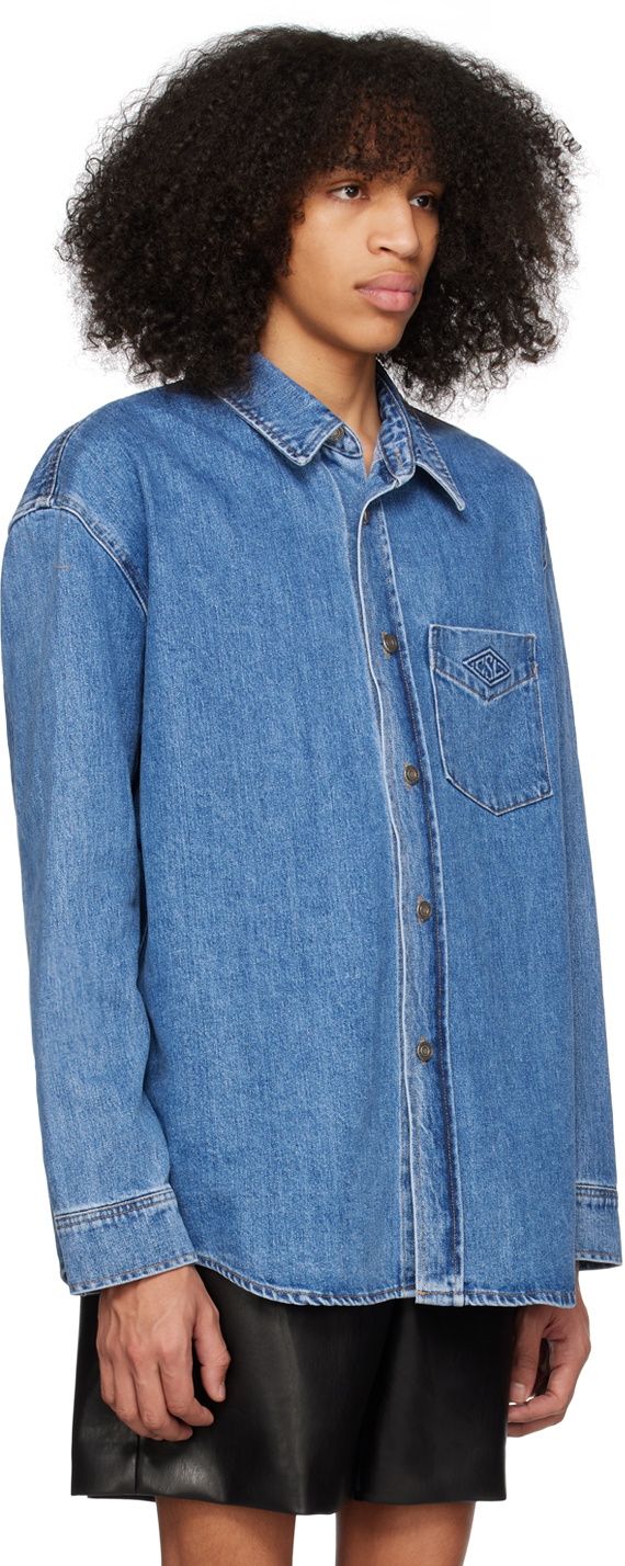 System Blue Embossed Denim Shirt System