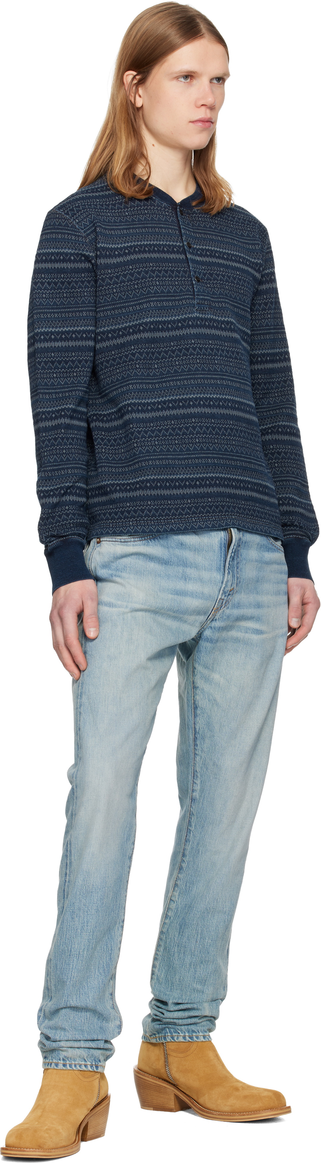 RRL Blue High Slim Lawton Selvedge Jeans RRL