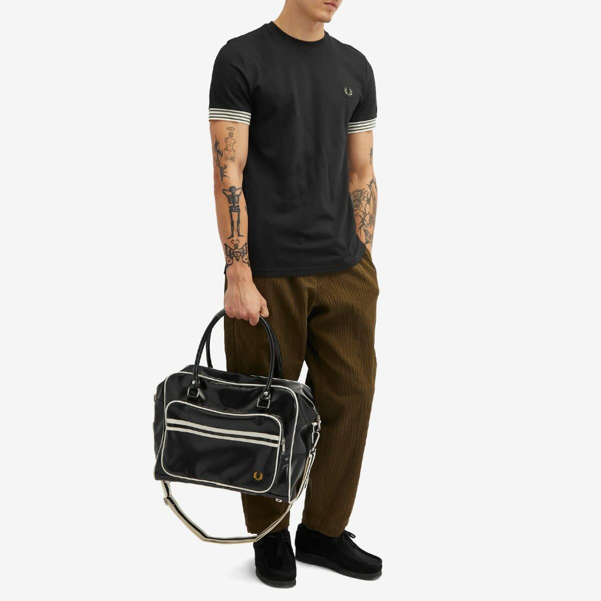 Fred Perry Men's Classic Holdall in Black/Ecru Fred Perry