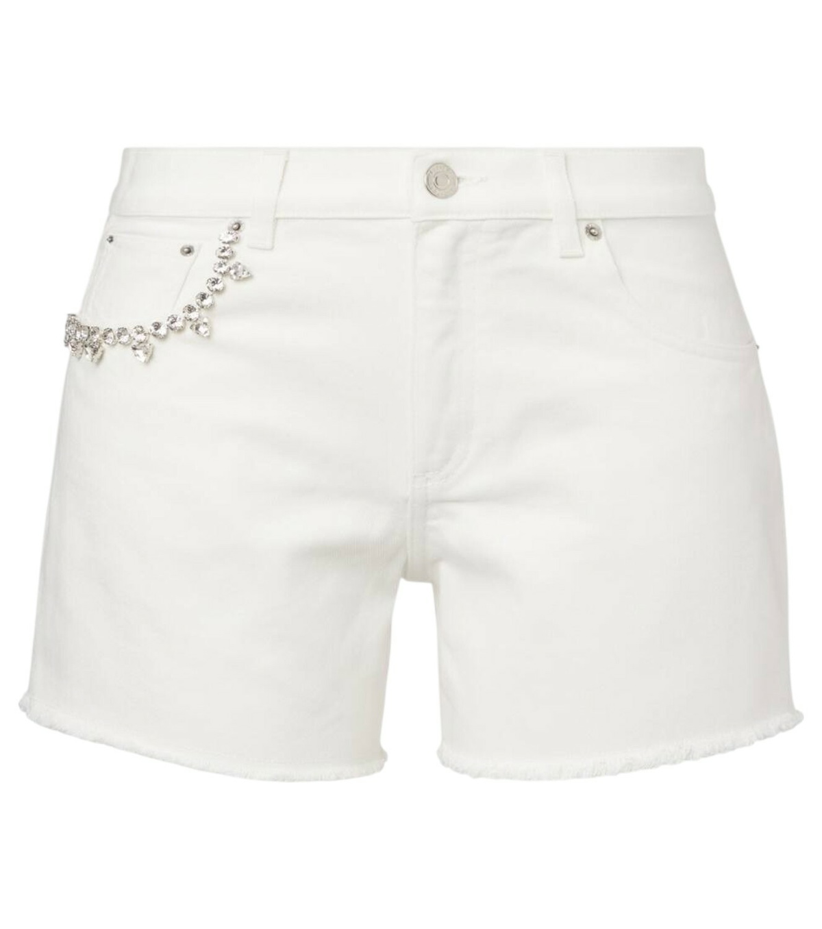 Area Crystal-embellished denim shorts AREA