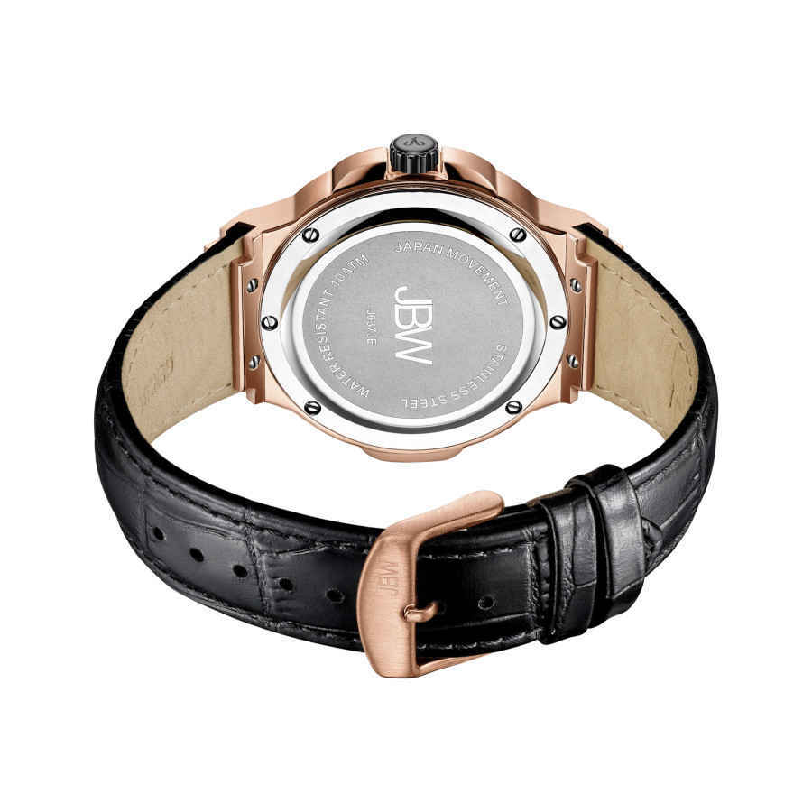 JBW Saxon 48 Quartz Diamond Black Dial Mens Watch J6373E JBW