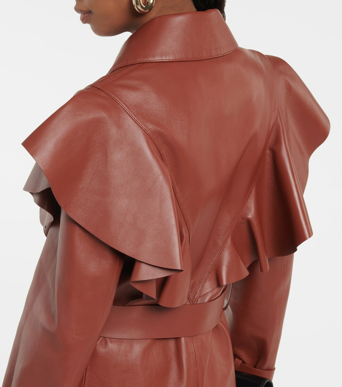 Chloe - Ruffle-trimmed leather coat Chloe