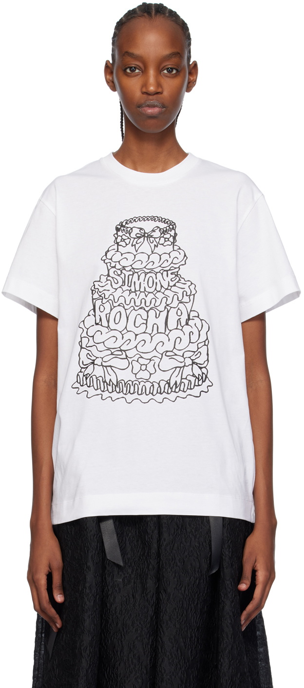 Simone Rocha White Cake T-Shirt Simone Rocha