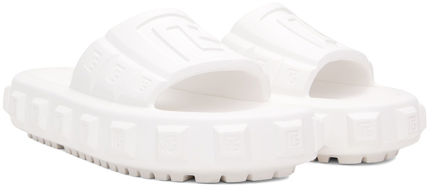 Balmain White Ari Flat Mules Balmain