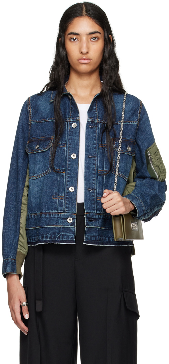 sacai Blue Paneled Denim Jacket Sacai