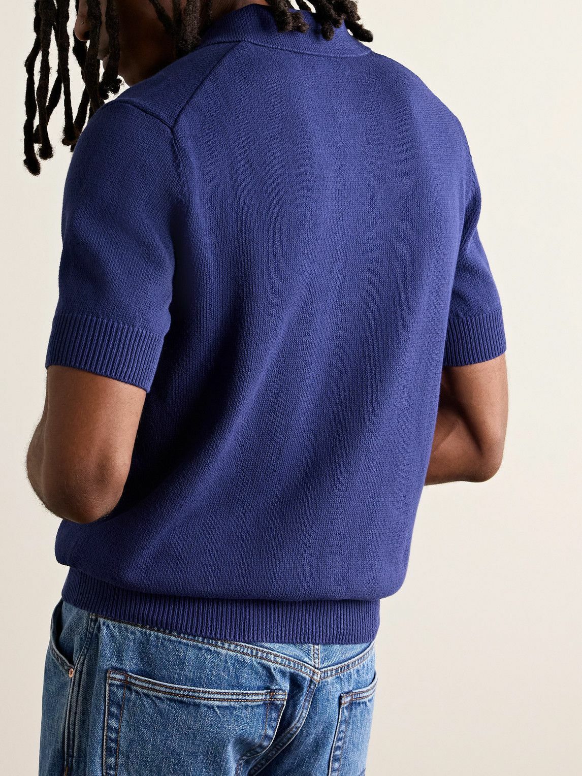 Drake's - Cotton Polo Shirt - Blue Drake's