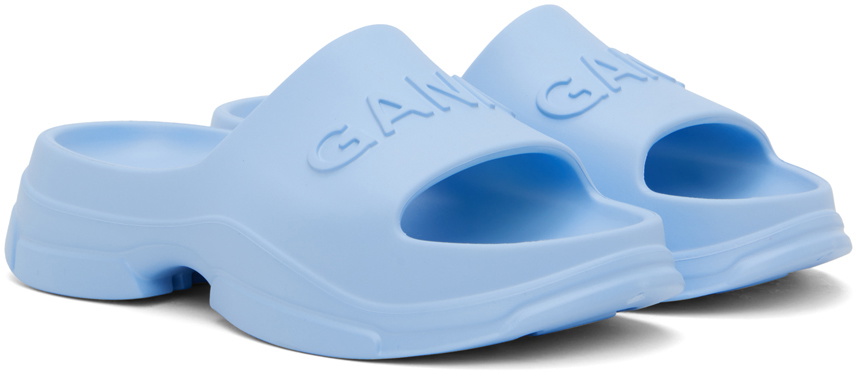 GANNI Blue Pool Slide Sandals GANNI