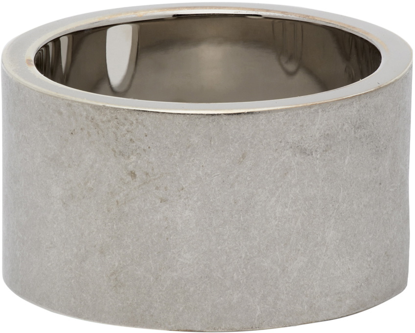 Maison Margiela Silver Brushed Cut Out Ring Maison Margiela