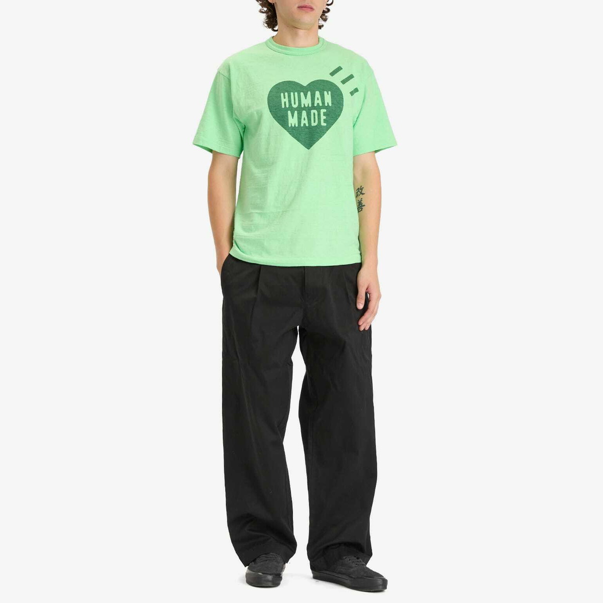 Human Made Men's Garment Dyed Heart T-Shirt in Green Human Made
