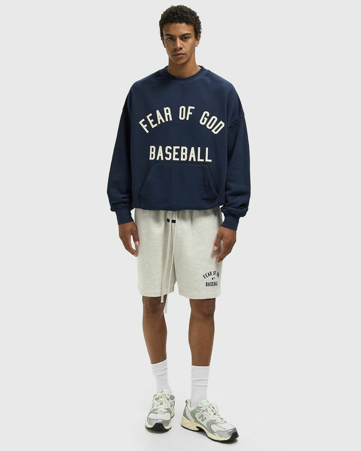 Fear of God Essentials MLB SPORT FIT CREWNECK Blue Mens Sweatshirt Fear ...