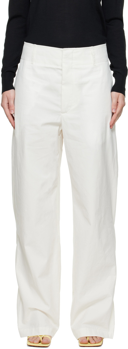Bottega Veneta Off-White Compact Trousers Bottega Veneta