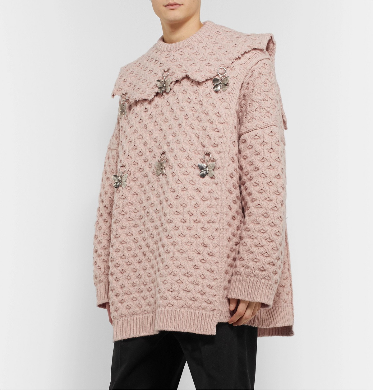 Raf Simons - Embellished Virgin Wool Sweater - Pink Raf Simons