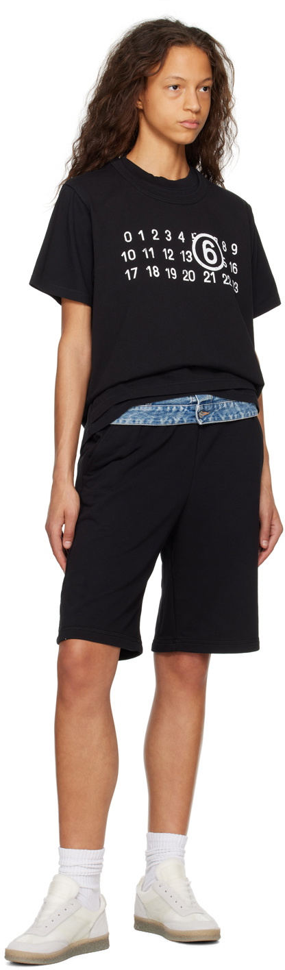 MM6 Maison Margiela Black Two-Layer T-Shirt MM6 Maison Margiela