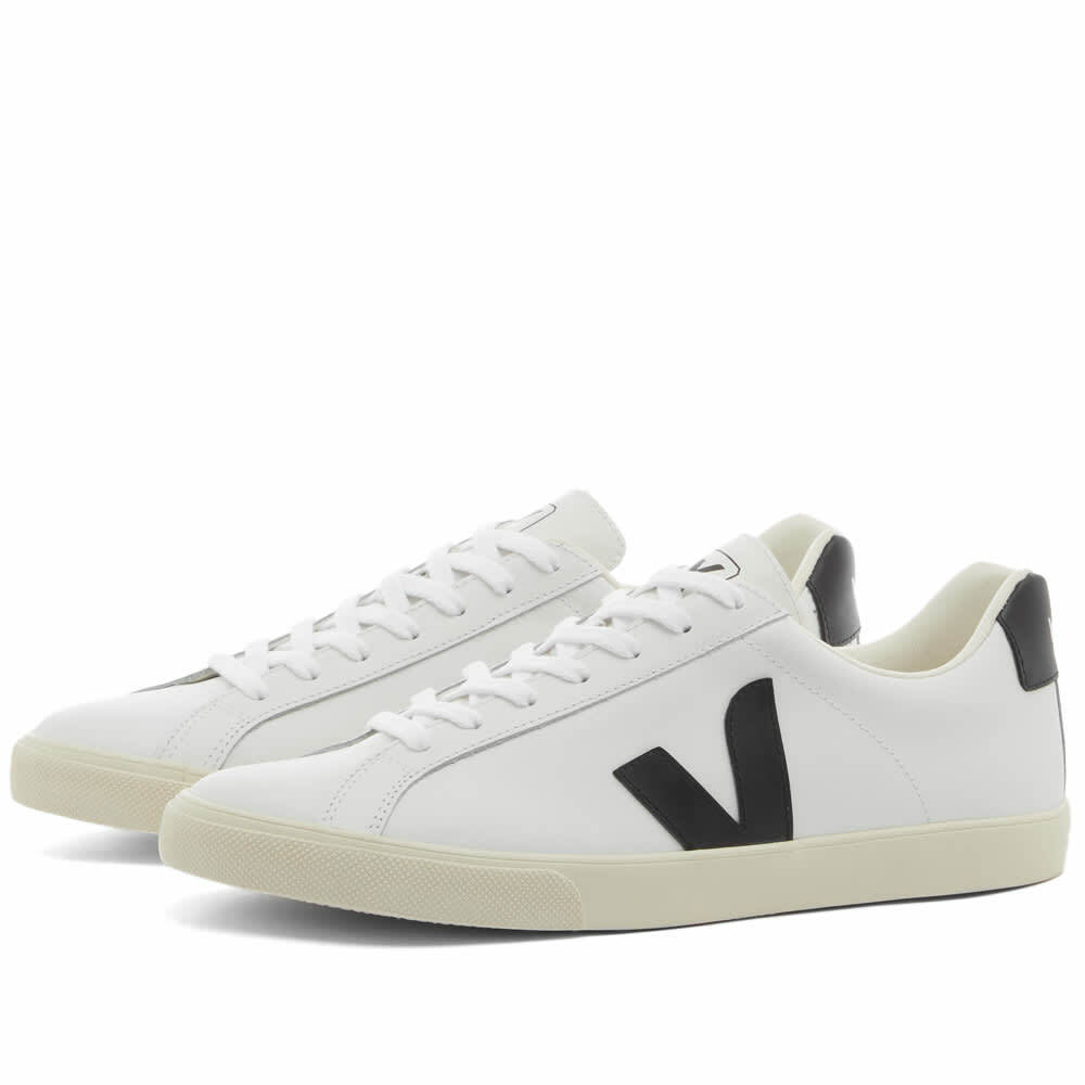 Veja Men's Esplar Clean Leather Sneakers in Extra White/Black VEJA