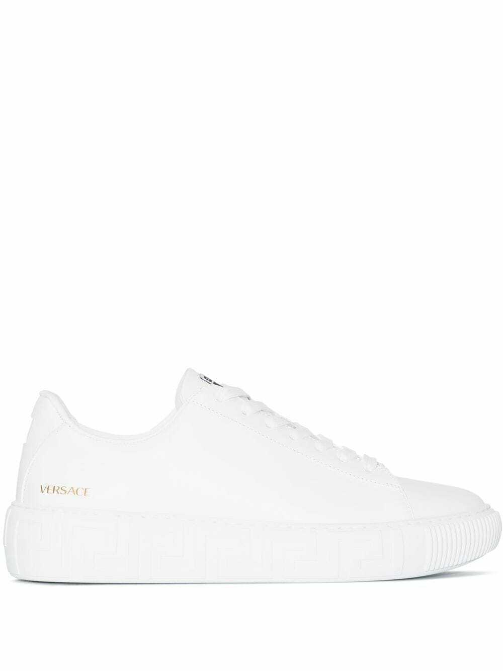 VERSACE - Greca Leather Sneakers Versace