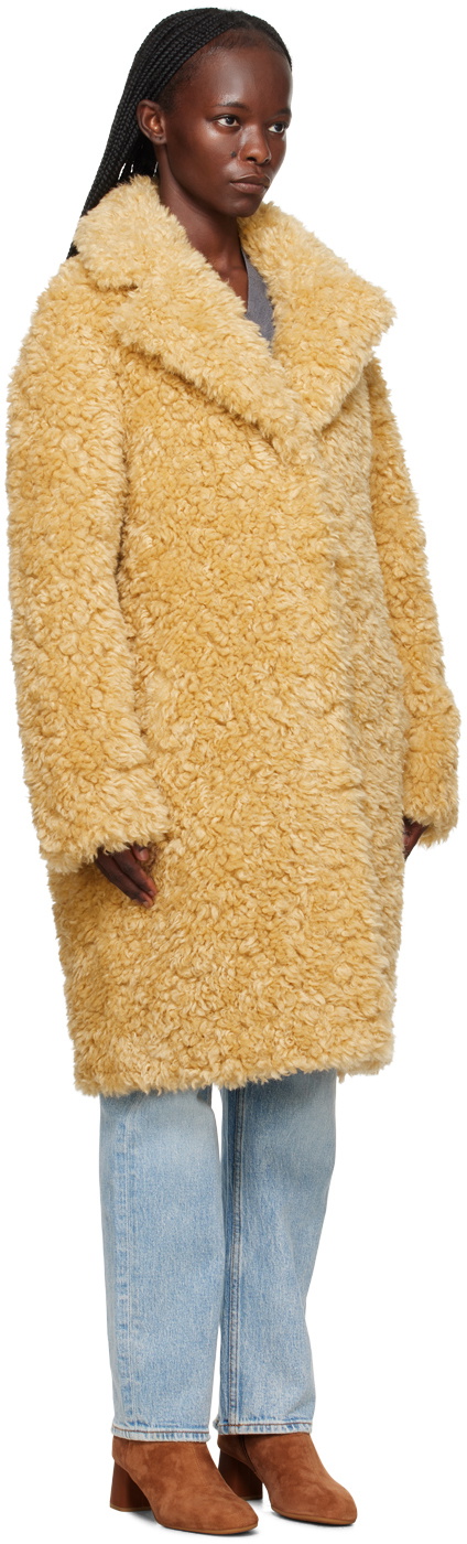 Stand Studio Tan Camille Cocoon Faux-Fur Coat Stand Studio