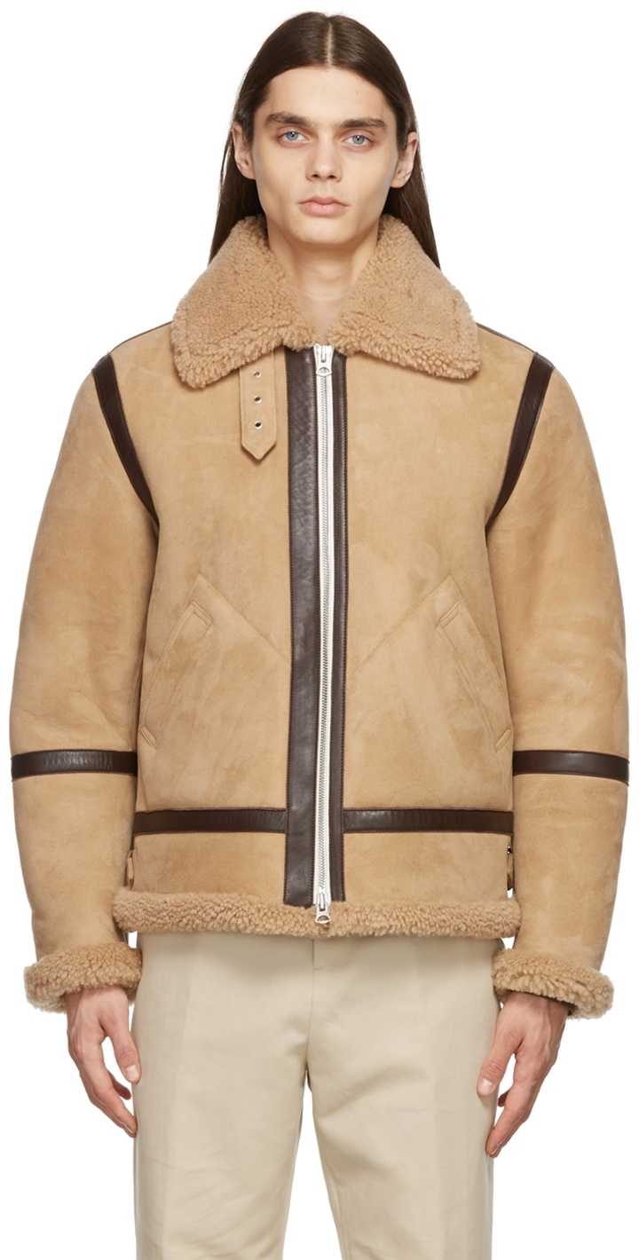 Acne Studios Beige Shearling Jacket Acne Studios