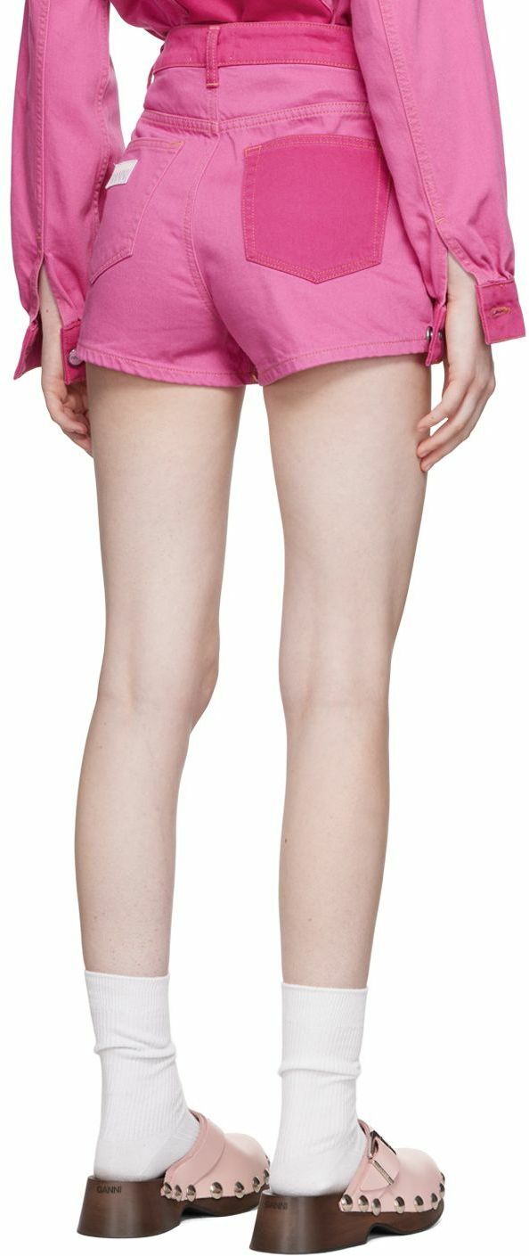 GANNI Pink Mini Denim Shorts GANNI