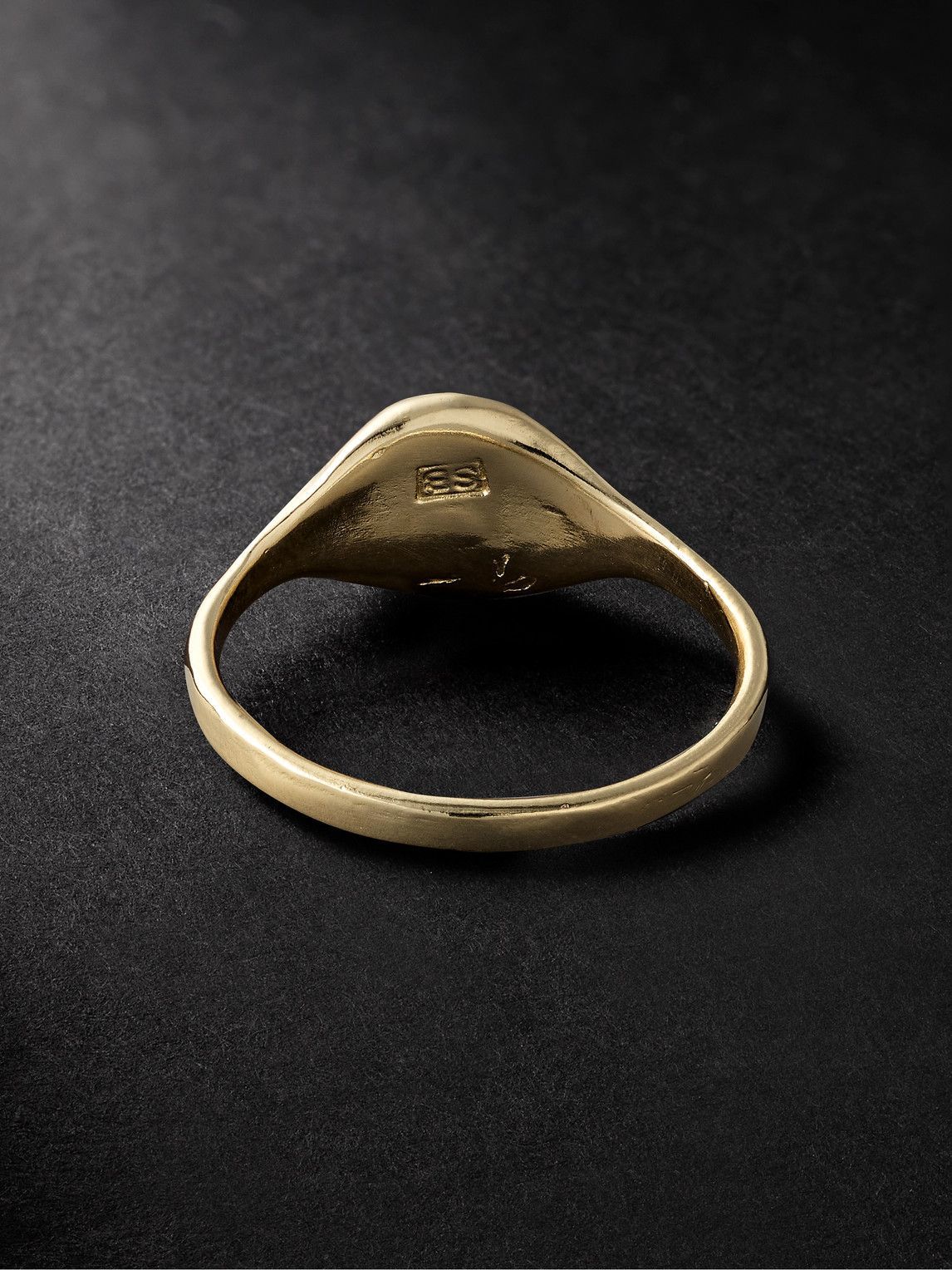 Seb Brown - Smiley Gold Signet Ring - Gold Seb Brown