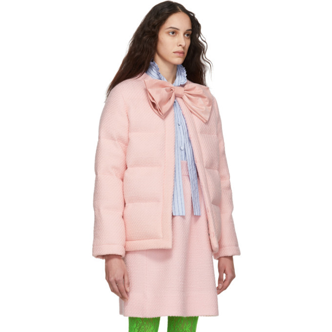 Gucci Pink Down Tweed Jacket Gucci