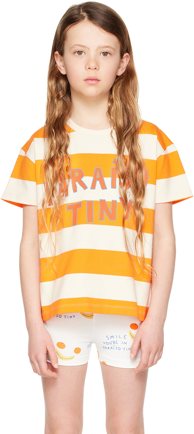 TINYCOTTONS Kids Orange 'Paraíso Tiny' T-Shirt TINYCOTTONS