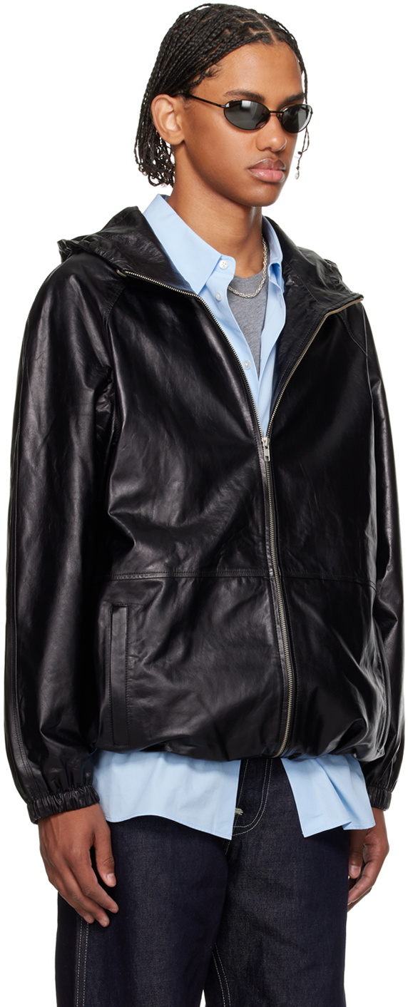 Still Kelly Black Hooded Leather Jacket Still Kelly