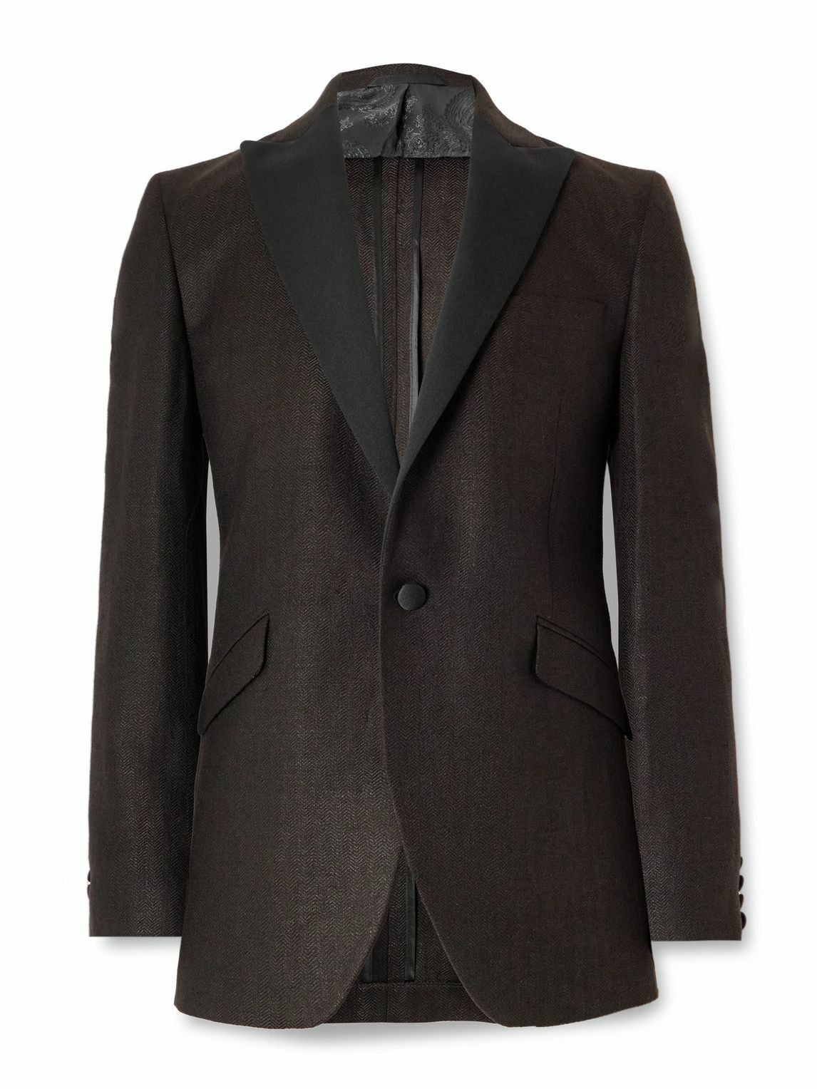 Favourbrook - Randwick Slim-Fit Faille-Trimmed Herringbone Linen and ...